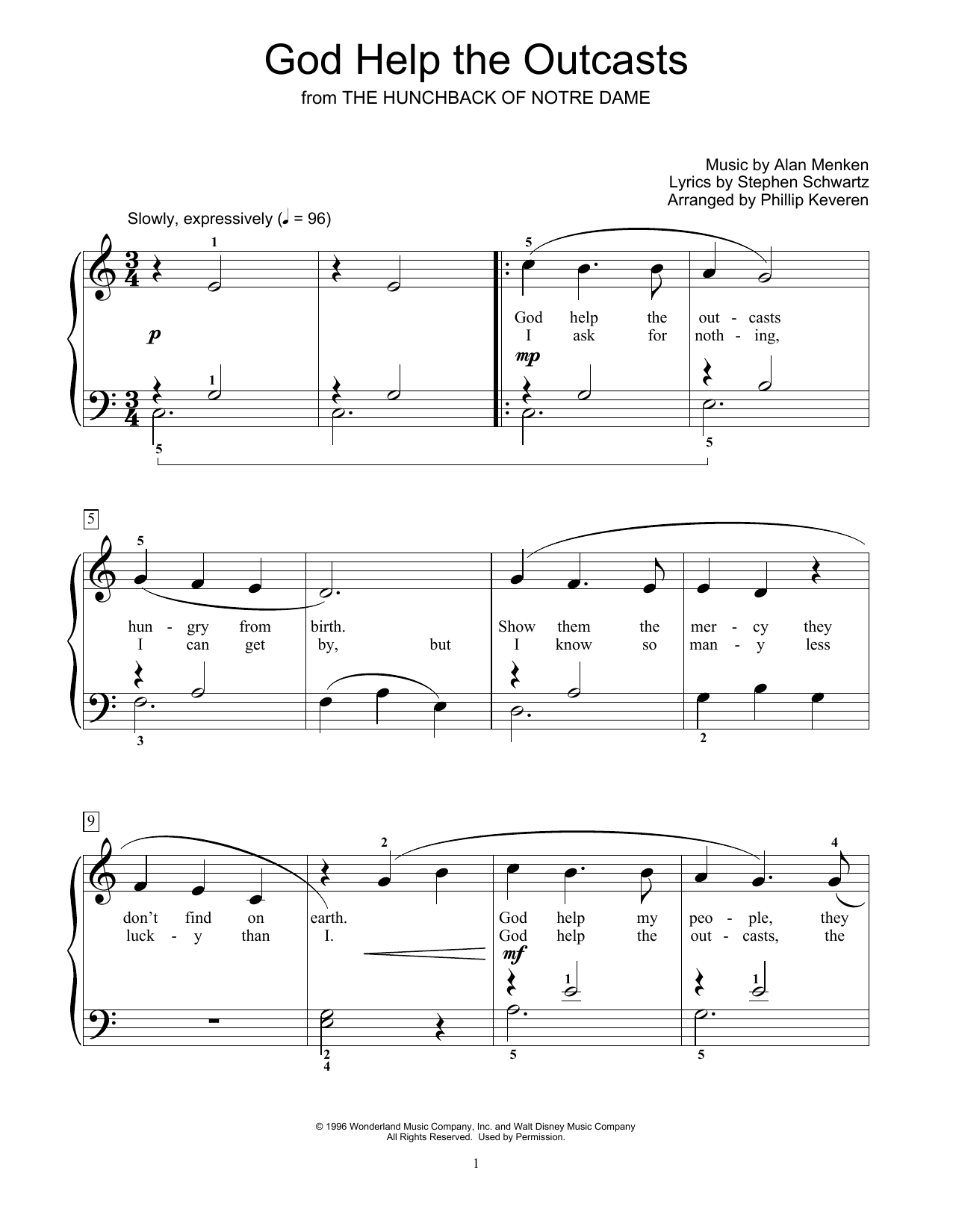 Bette Midler "God Help The Outcasts (from The Hunchback Of Notre Dame ...