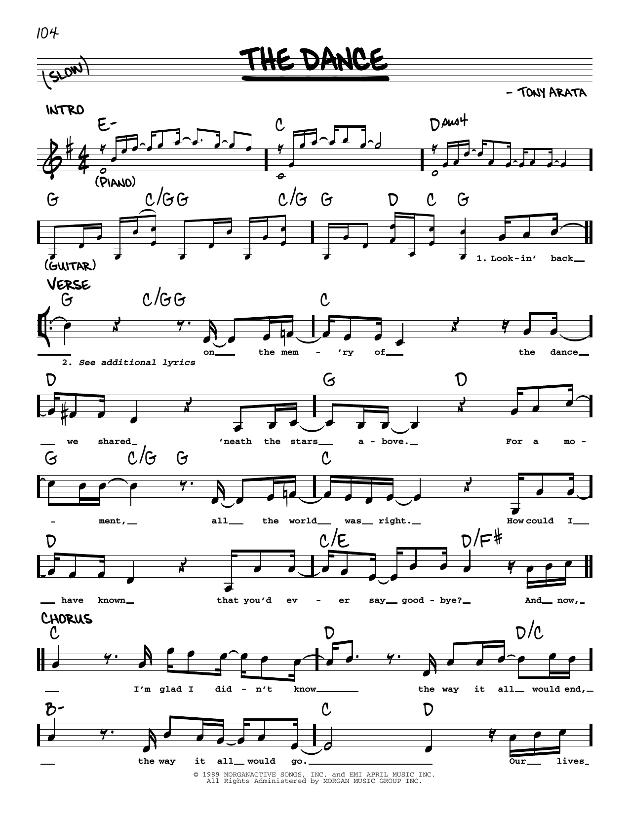 Garth Brooks The Dance Sheet Music Notes Download Pdf Score Printable