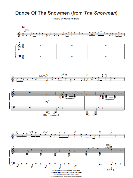 Howard Blake "Dance Of The Snowmen" Sheet Music | Download PDF Score 111941